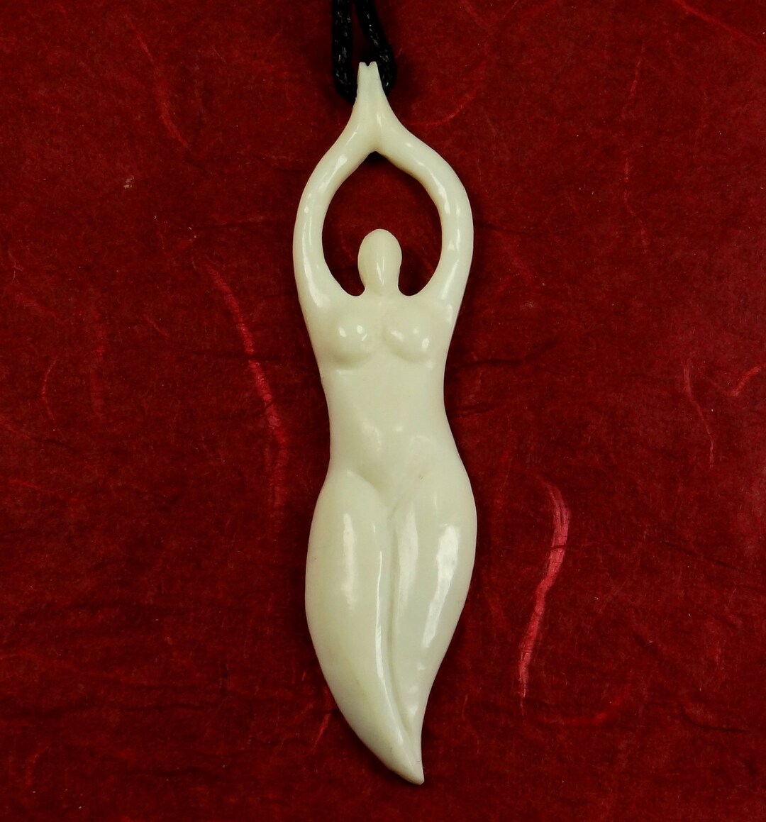 Goddess Large Bone Pendant Curved Shape Creation Symbol - Etsy