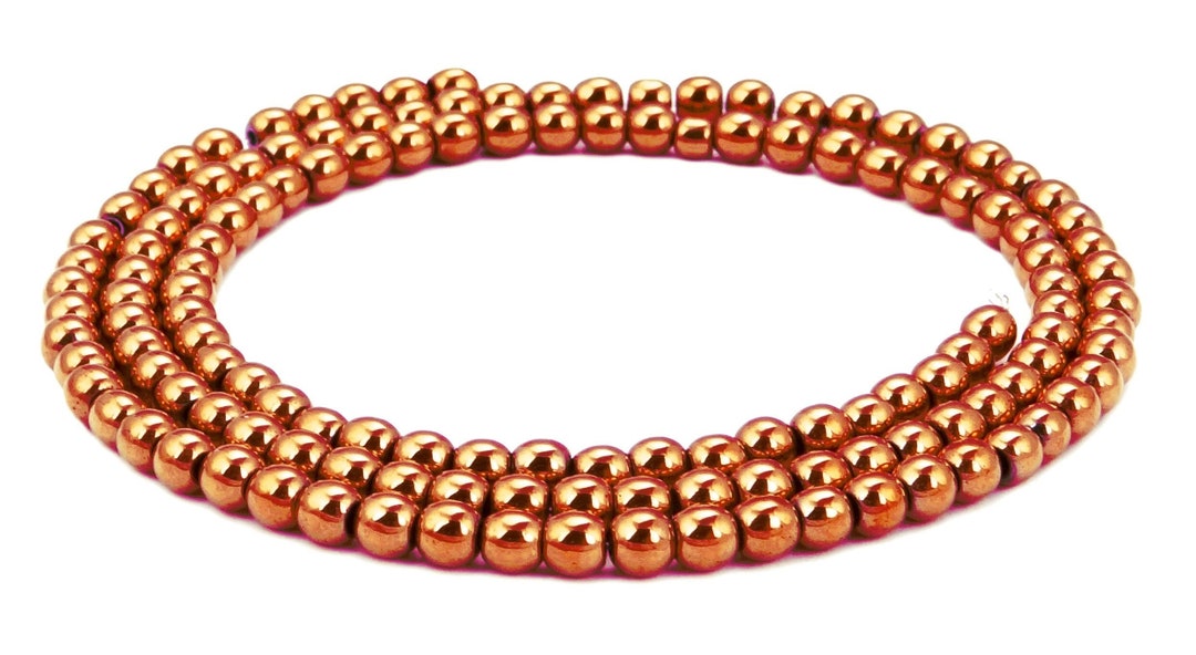 Hematite Copper-colored Beads in Two Sizes: Approx. 2 Mm & 3 Mm Pearl ...