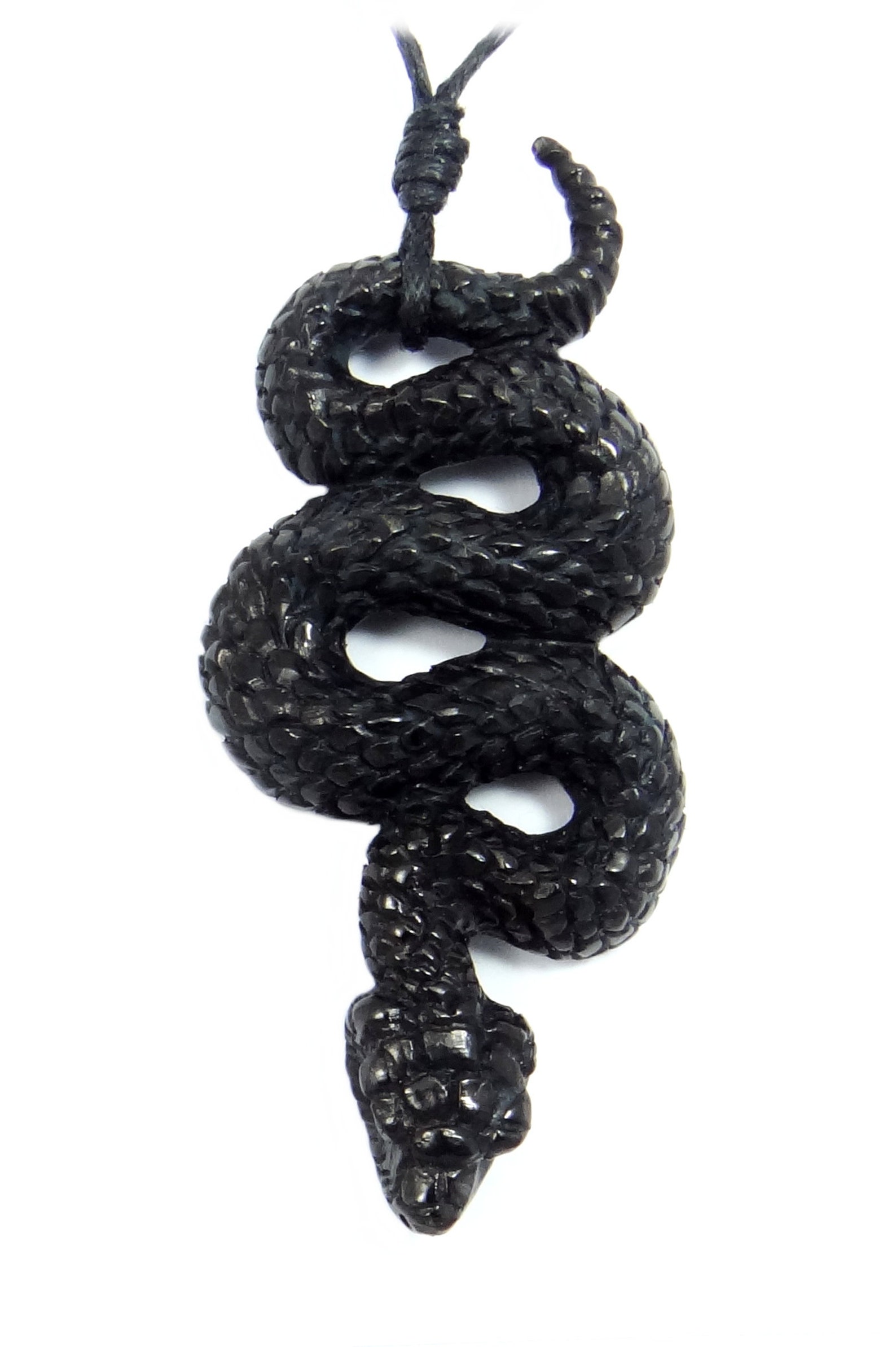 Snake Amulet Pendant Carved From Horn by Hand - Filigree Horn Jewelry ...