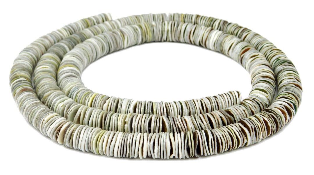 Green-lipped Mussel Heishi Beads Thin Discs in 3, 5 & 8 Mm Shell Beads ...