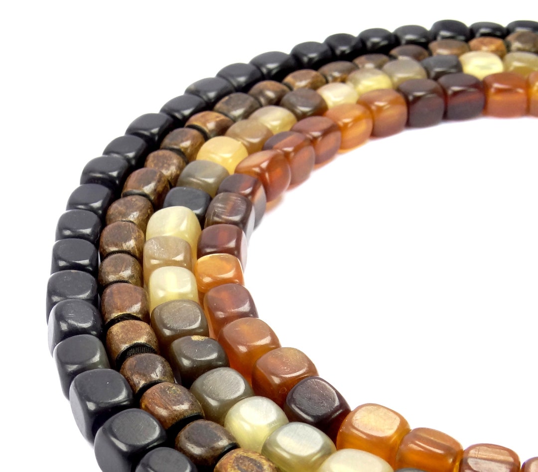Horn Beads Cube 6 - 7 Mm Beads Strand Cube Horn Beads for Bracelet ...