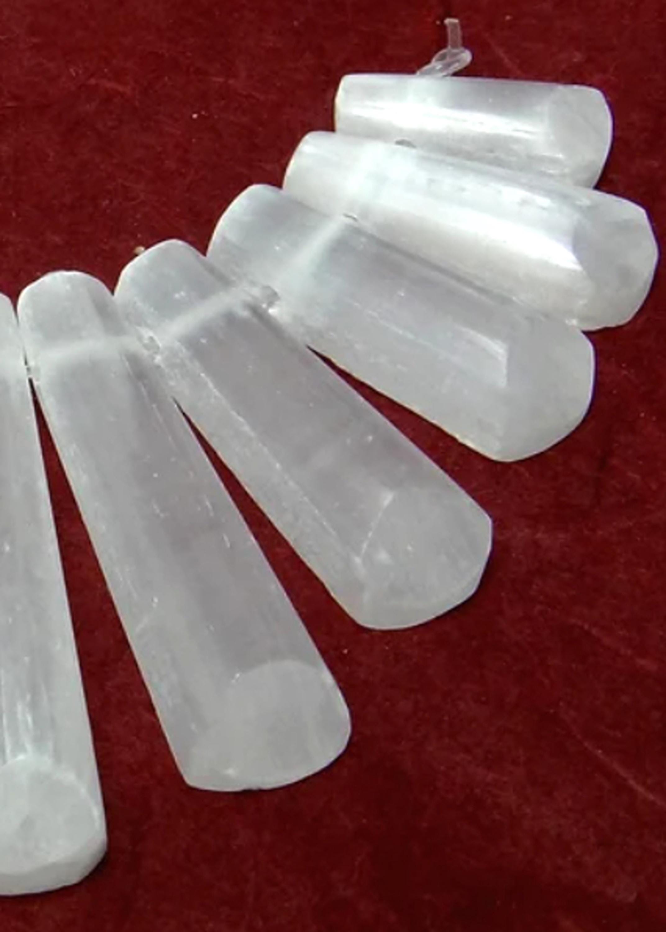 Selenite - Mary Glass - Rods in Staggered Sizes Beads Set for Necklace ...