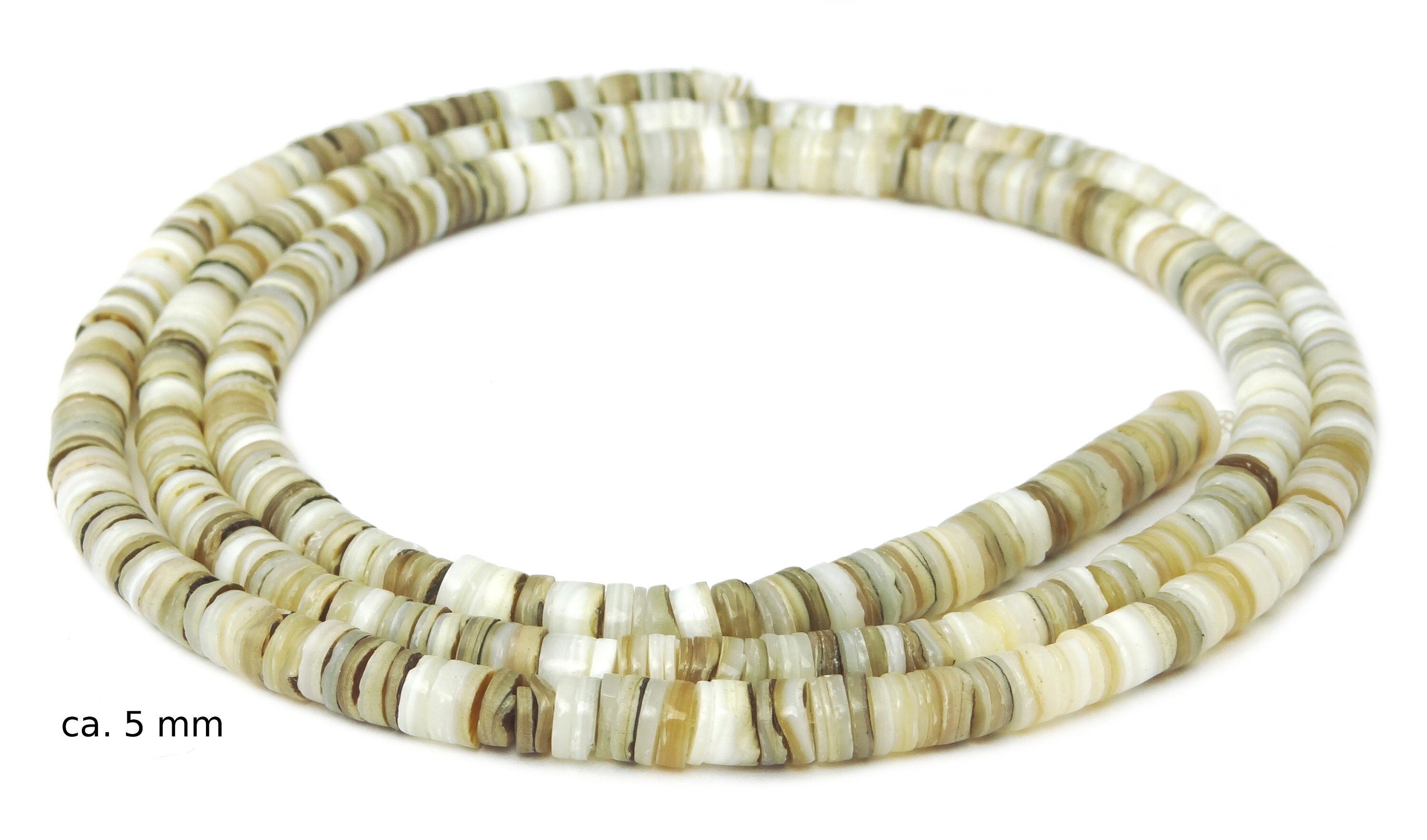 Freshwater Pearl Mussel Heishi Beads Thin Discs in 5 & 8 Mm Shell Beads ...