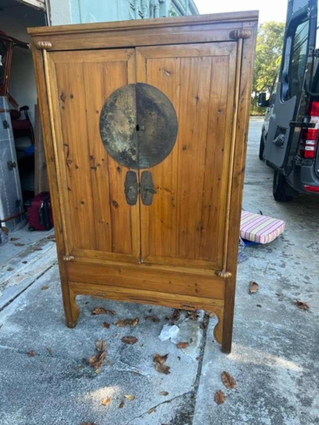 Vintage Chinese Armoire With 2 Drawers - Etsy