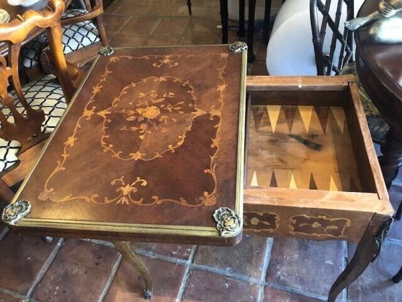 Italian Antique Mahogany Game Table - Etsy