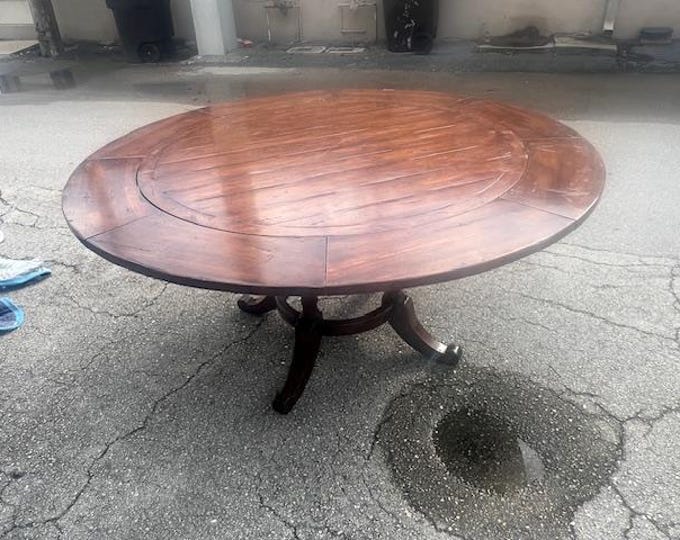 Large Round Extending Dining Table With Leafs ( Antique Style ) - Etsy