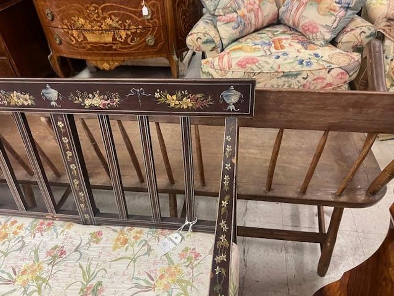 Antique Federal Style Hand Painted Bench, Love Seat. - Etsy
