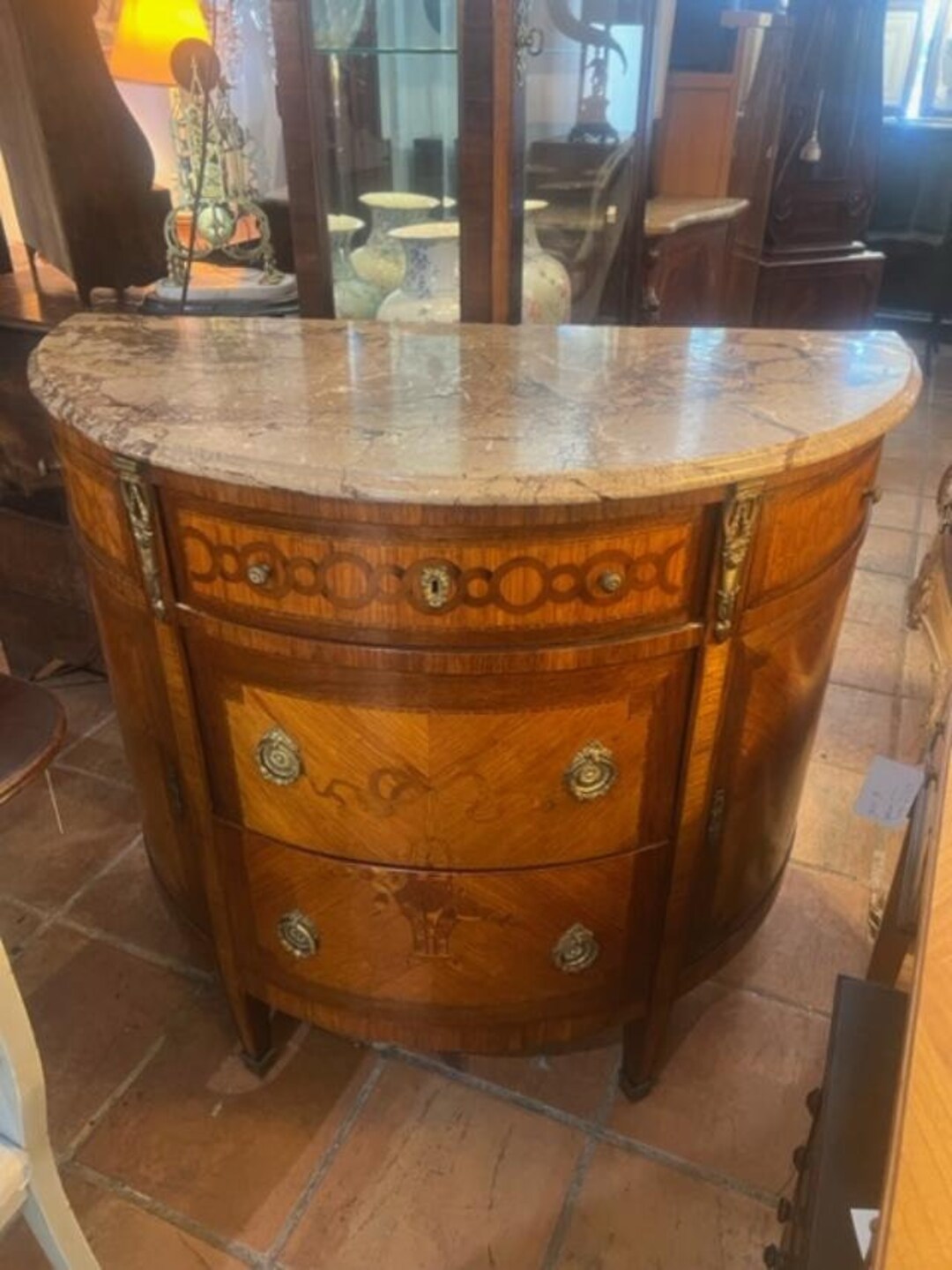 Antique Demi Lume Marble Top Cupboard - Etsy