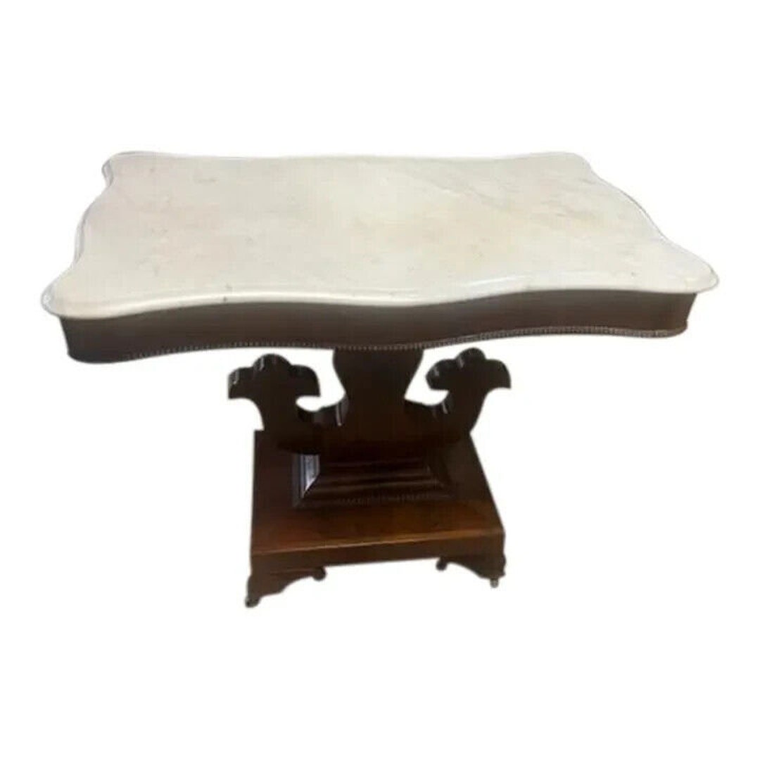Antique Marble Top Table, Victorian Mahogany - Etsy