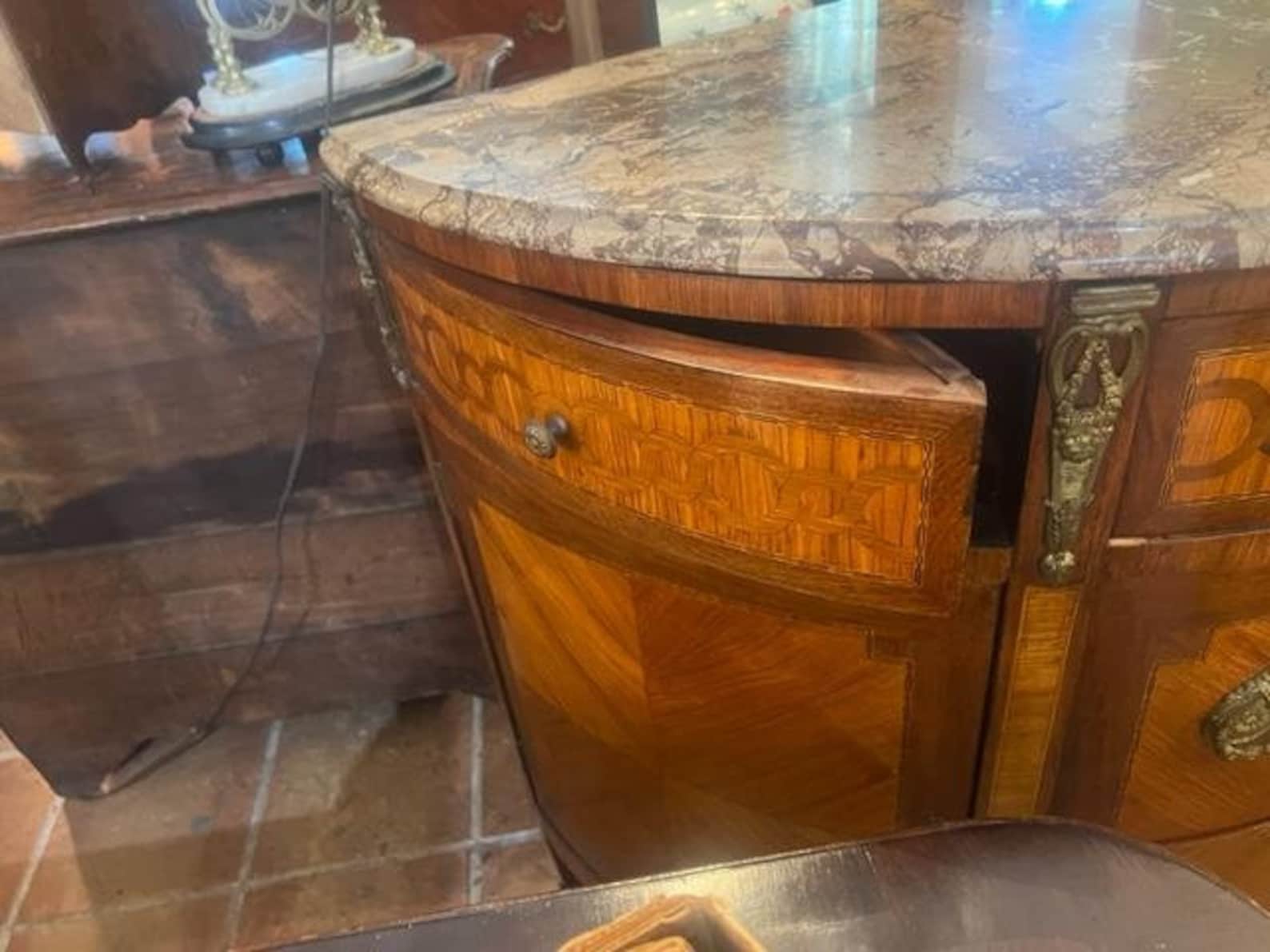 Antique Demi Lume Marble Top Cupboard - Etsy