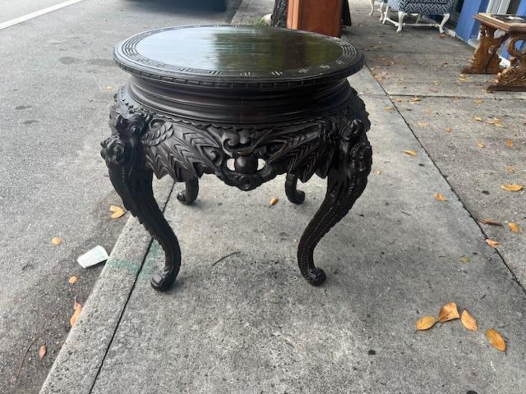Large Antique Japanese Meiji Period Carved Center Table - Etsy
