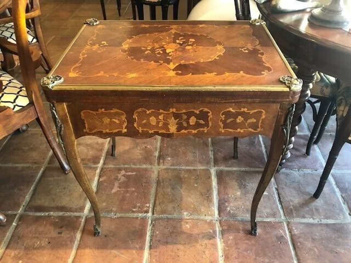 Italian Antique Mahogany Game Table - Etsy