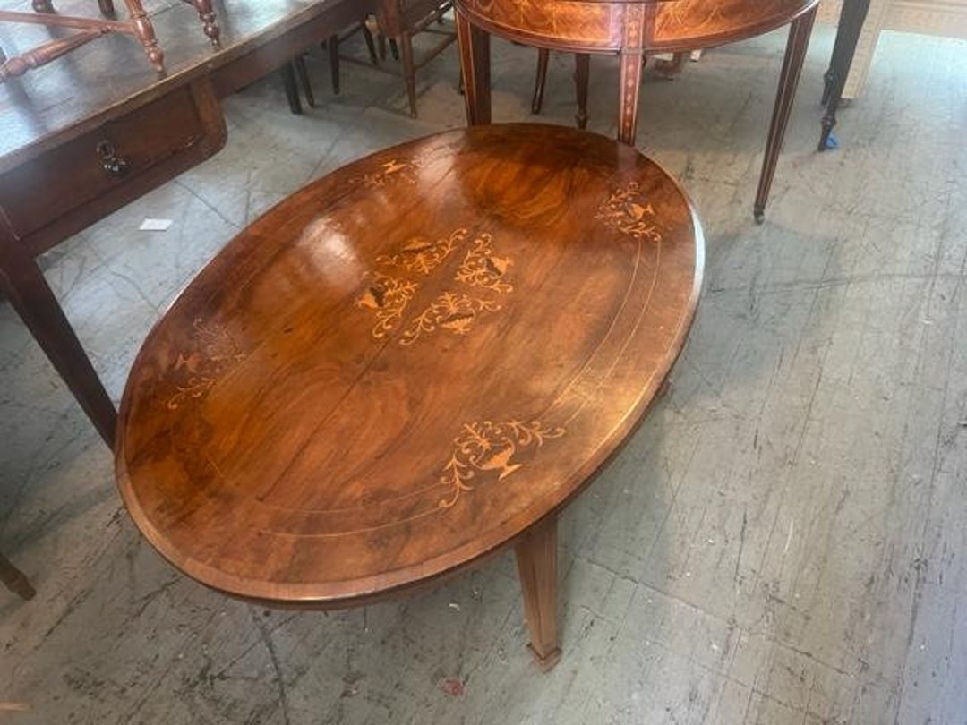 Antique English Walnut Coffee Table - Etsy
