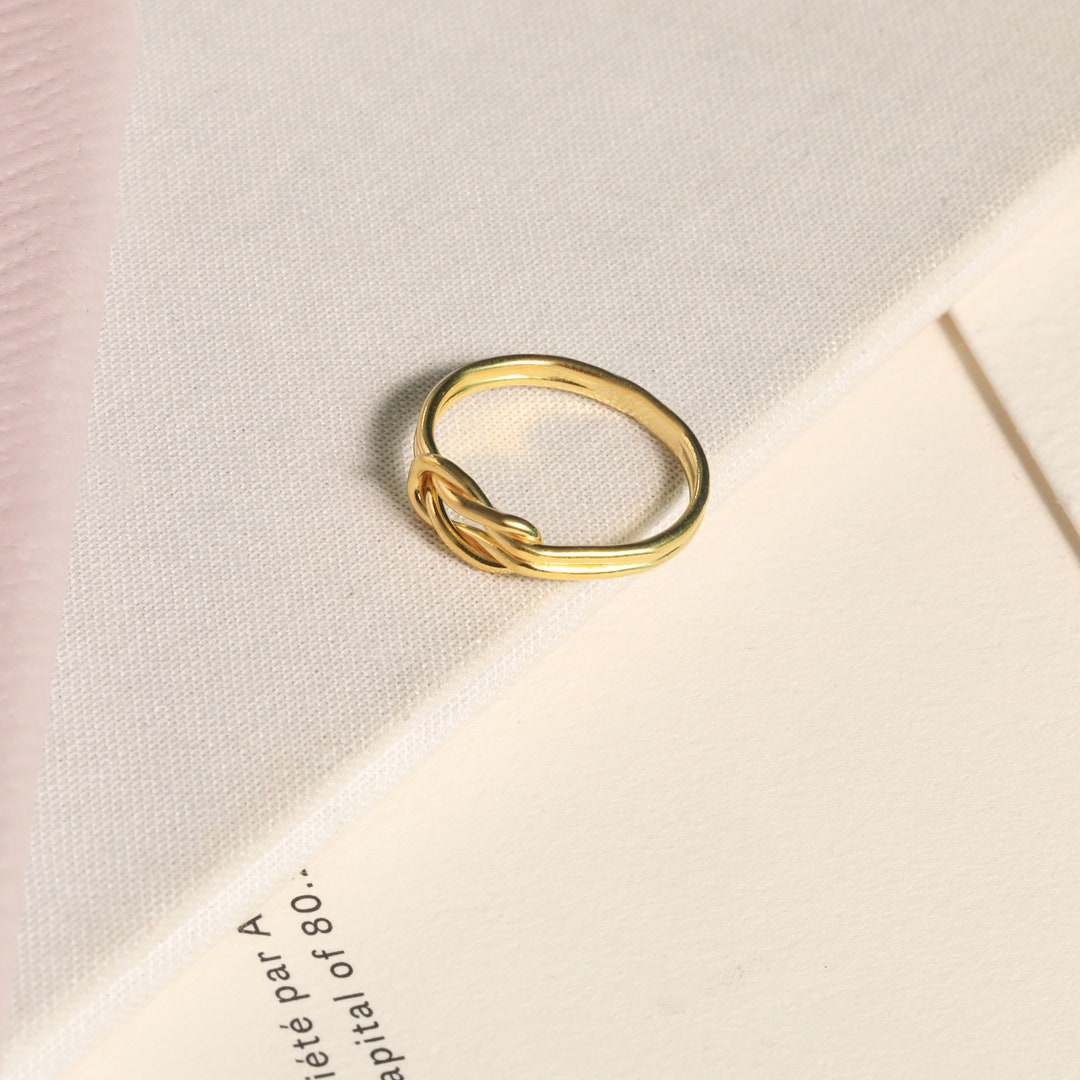 18ct Gold Plated Infinity Friendship Knot Ring - Etsy