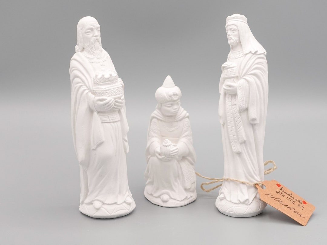 Vintage Nativity Figures Set 3-piece, Three Kings, Large, Classic in ...