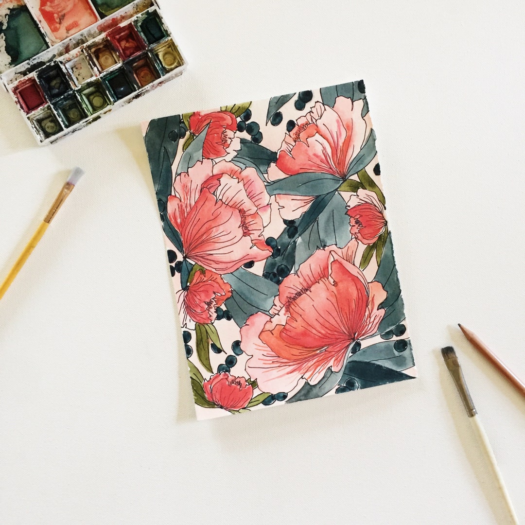 Original Floral Watercolor - Etsy