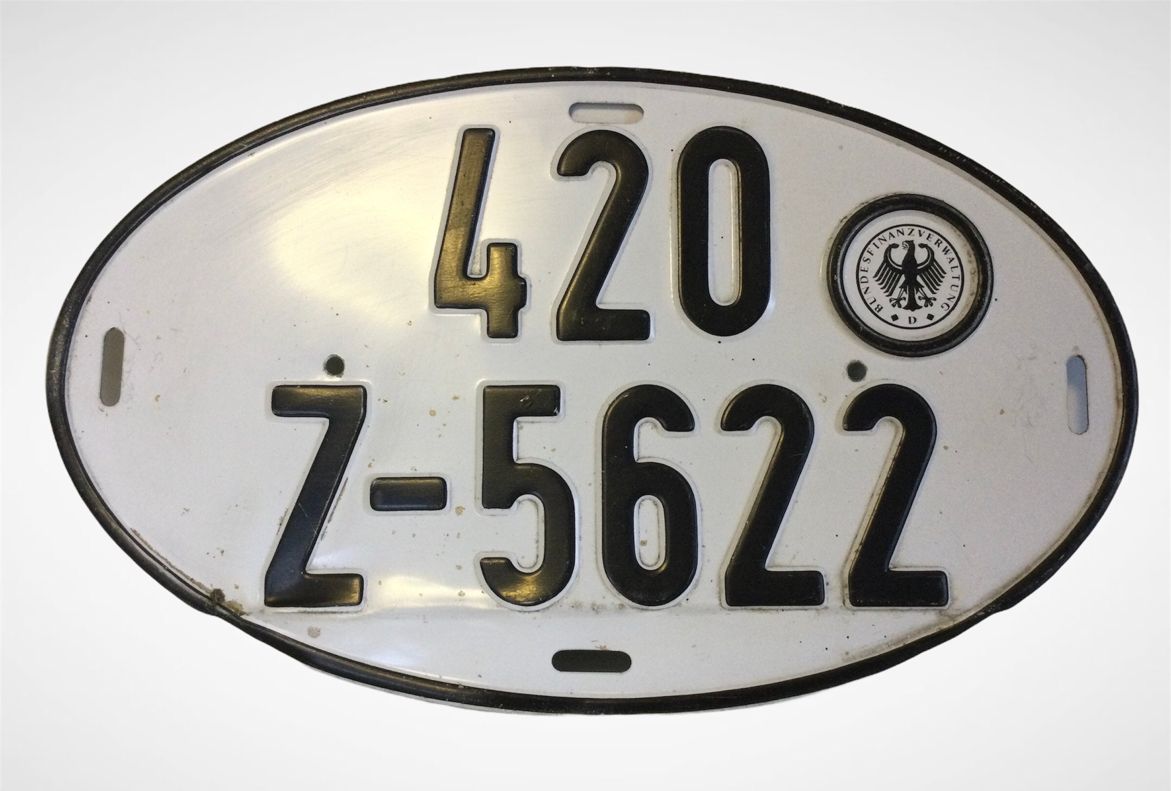 Vintage German Oval Export Vehicle License Number Plate | Etsy