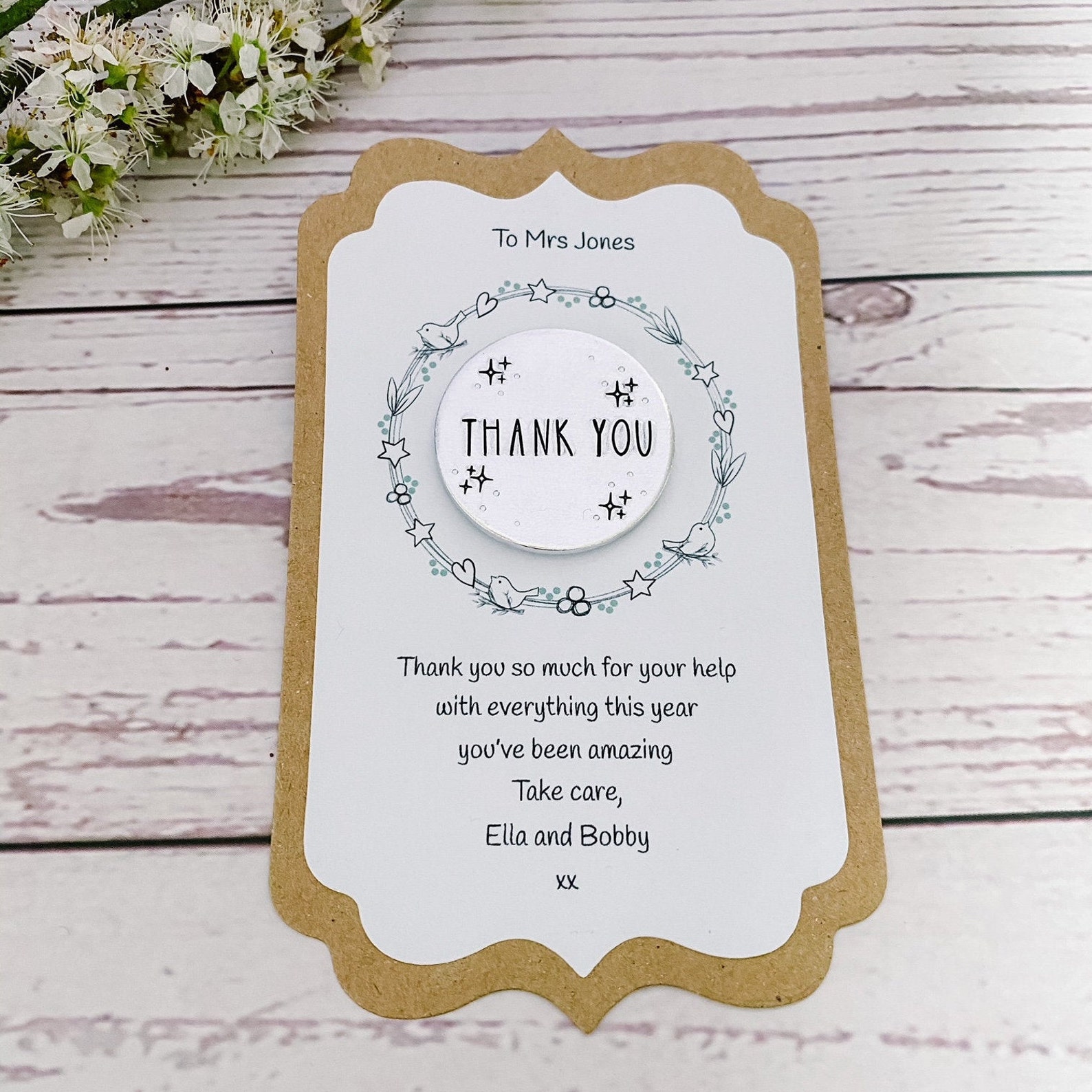 Thank You Token Thank You Card Pocket Token Gift for Teacher Token Gift ...