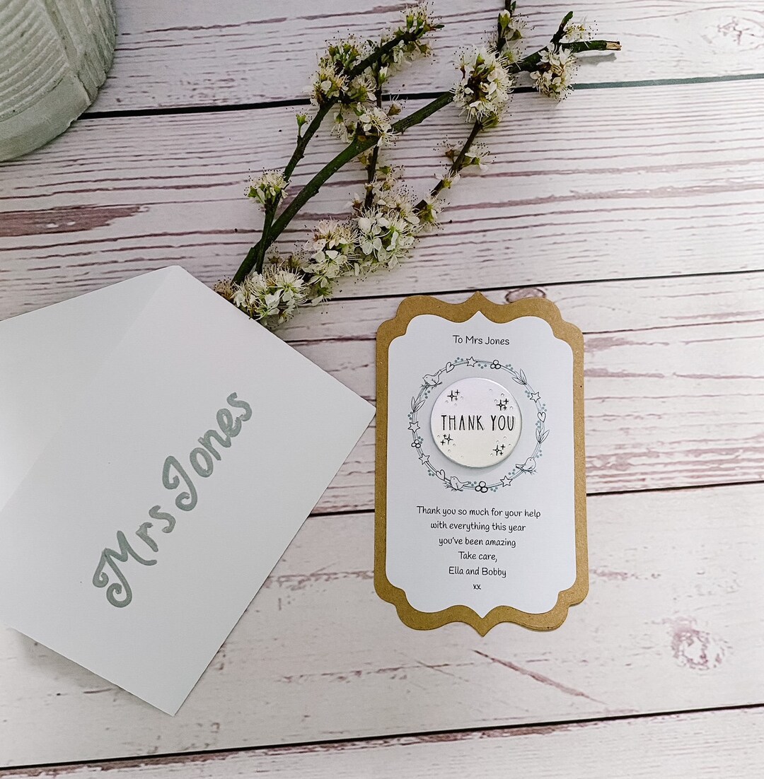 Thank You Token Thank You Card Pocket Token Gift for Teacher Token Gift ...