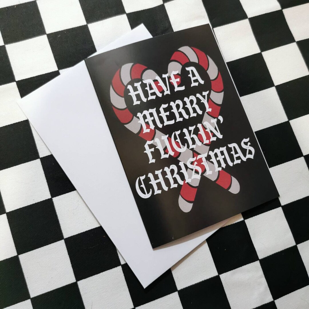 Funny Rude Christmas Card Goth Christmas Cards - Etsy