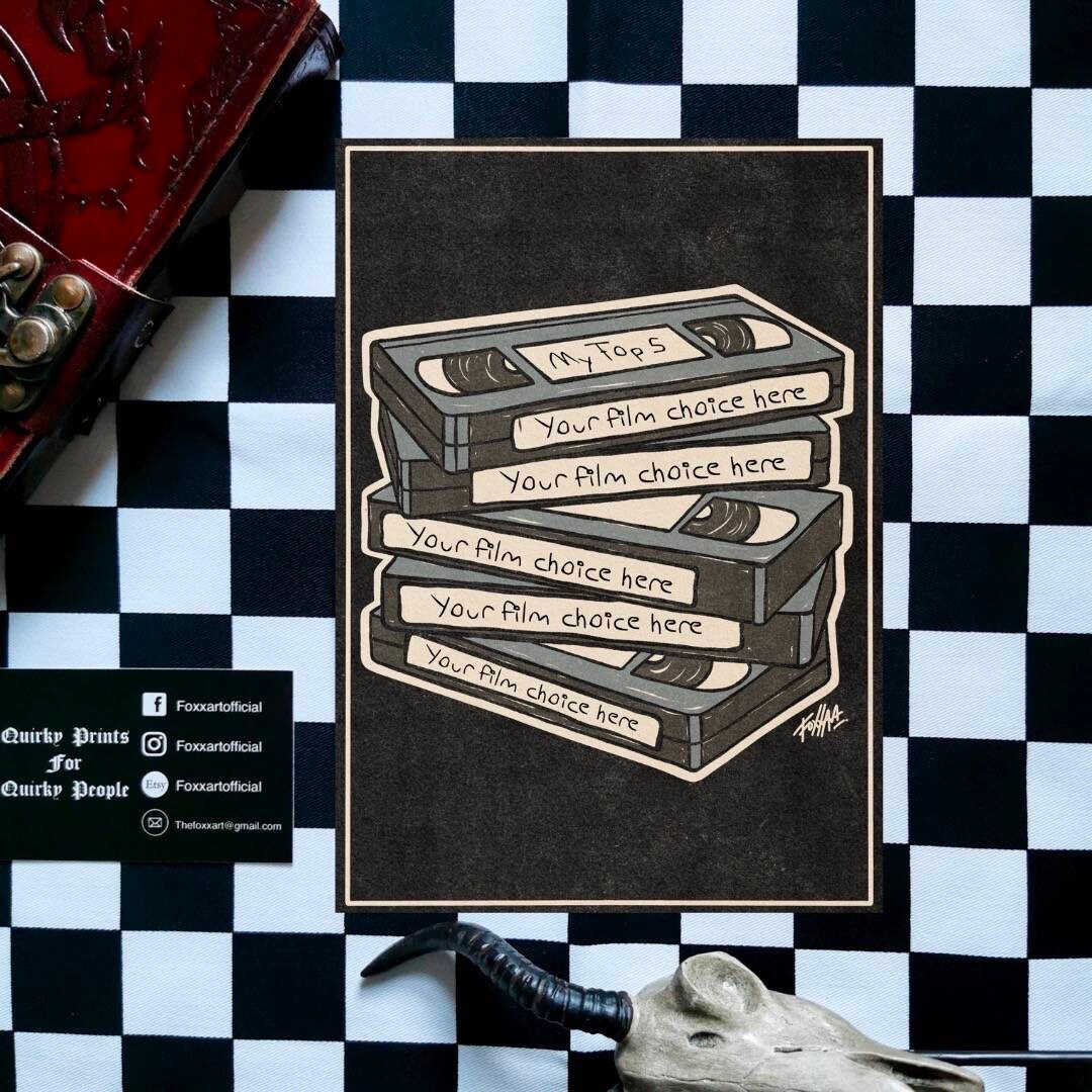 Personalised VHS Movie Stack - Quirky Print - Art Print - Customisable ...