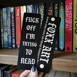 Rude Bookmark - Black and White Gothic Font - Etsy
