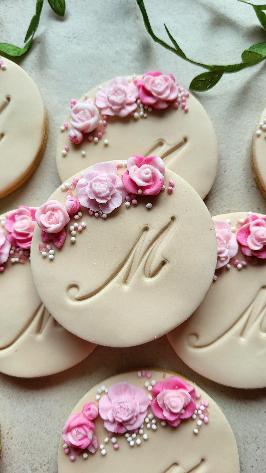 Cookie Initials Name Personalized With Initial Letters and Roses 3 ...
