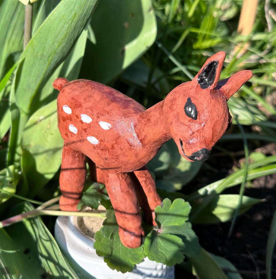 Ceramic Unique Delicate Bambi, a Freely Designed, Hand-modeled and ...