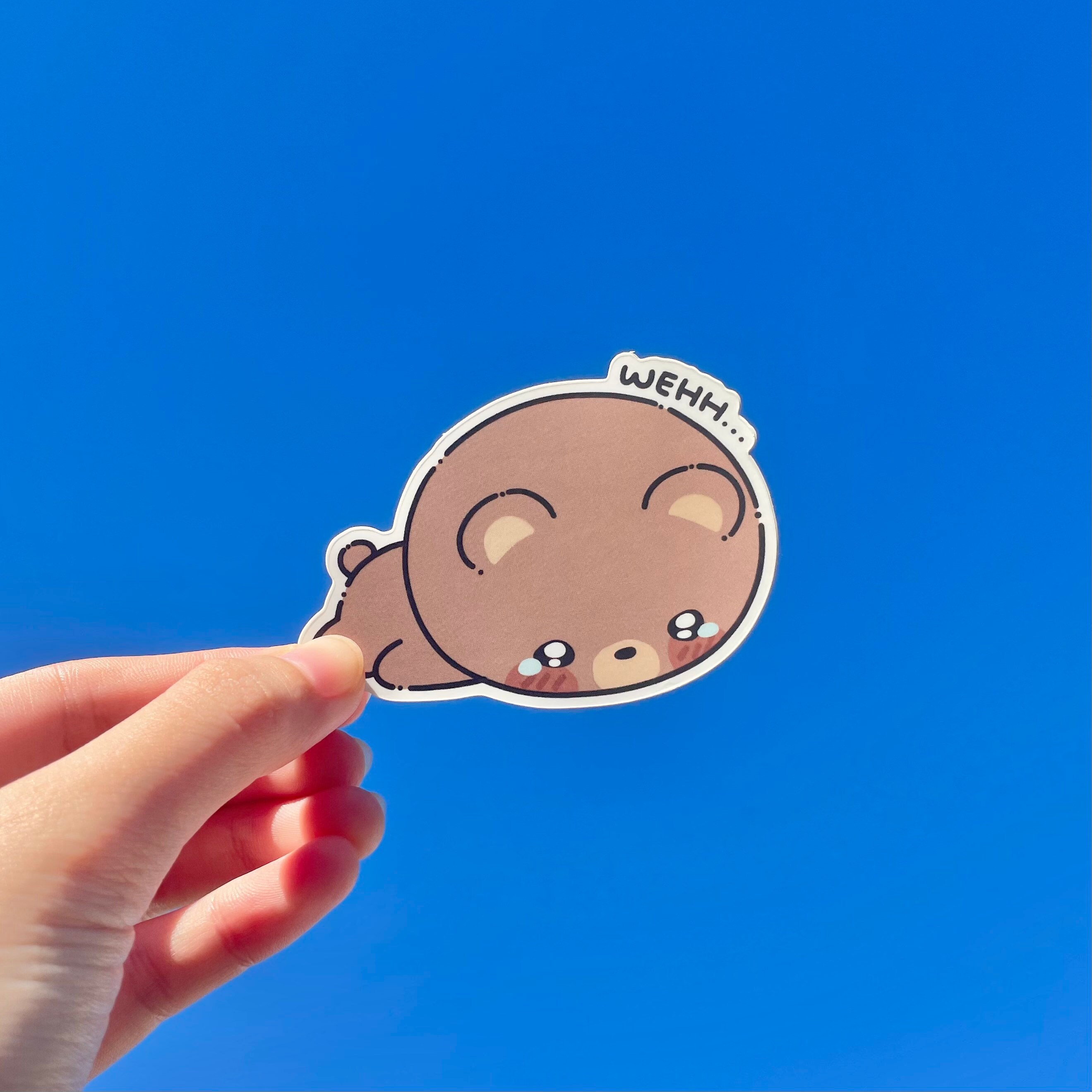 Cute Crying Bear Vinyl Sticker - Etsy