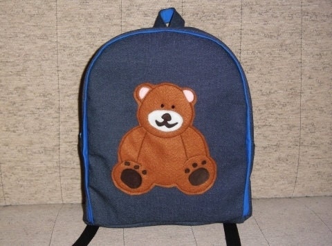 Jeans Teddy Bear Backpack - Etsy