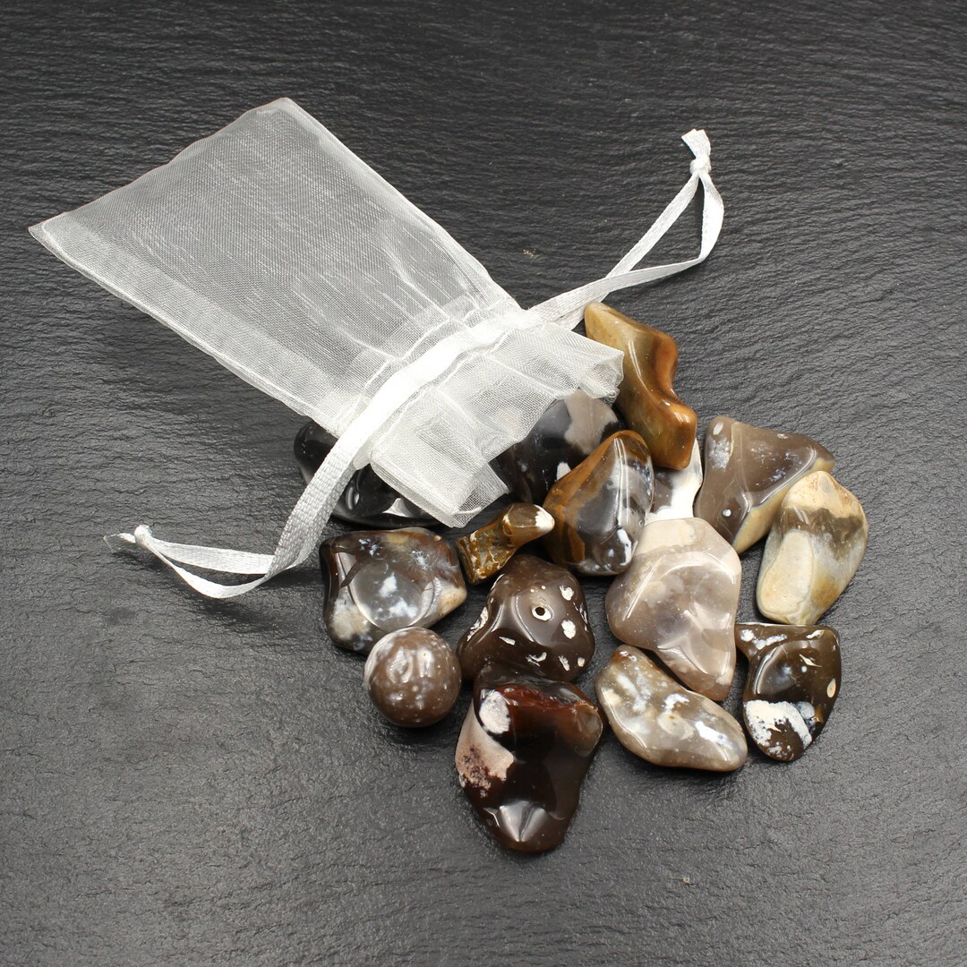 Polished German North Sea Flint - Bag (100g) Tumbled Stones | Polished ...