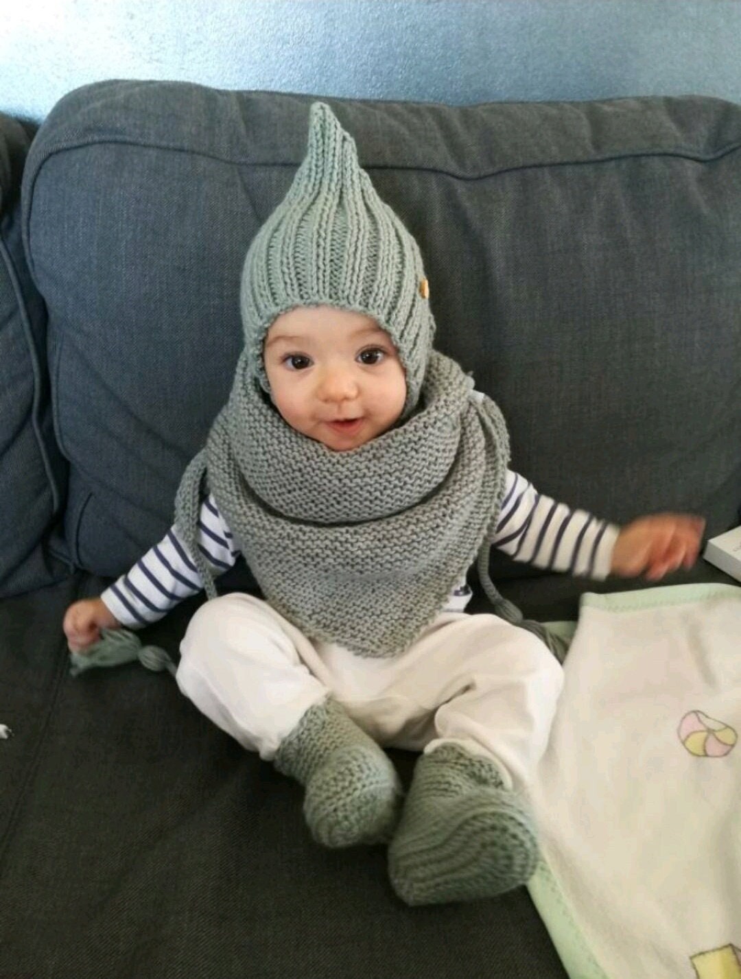 Dwarf Cap / Pixie Cap and XXL Triangle Scarf, for Your Babies and ...