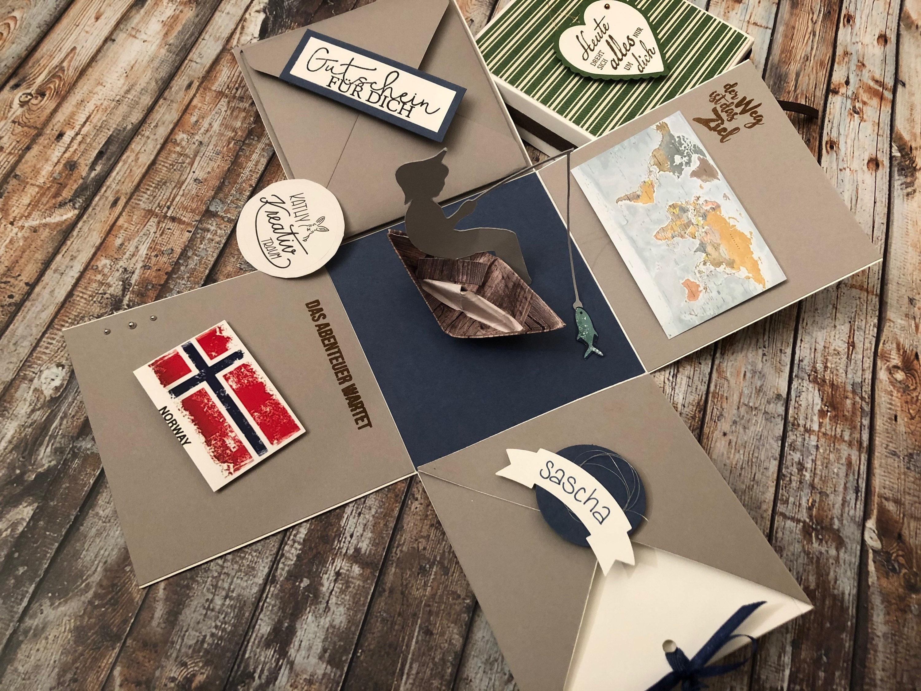 Explosion Box Voucher Packaging Hobby Fishing Angler Friends - Etsy