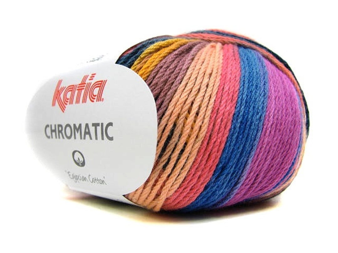 EUR 99.8/1kg CHROMATIC Katia Cotton Multicolor Cotton Yarn Gradient 70 ...