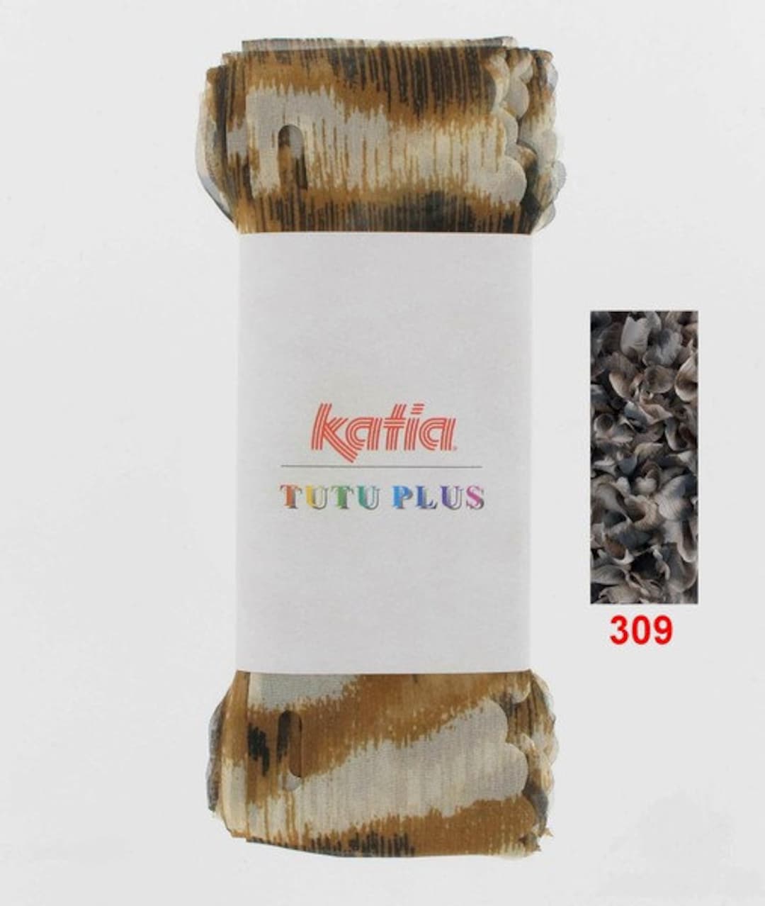 EUR 198/1kg TUTU PLUS Bufanda Katia de gasa de lana con volantes F. 309 ...