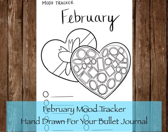 February Mood Tracker Printable for Bullet Journal | Etsy
