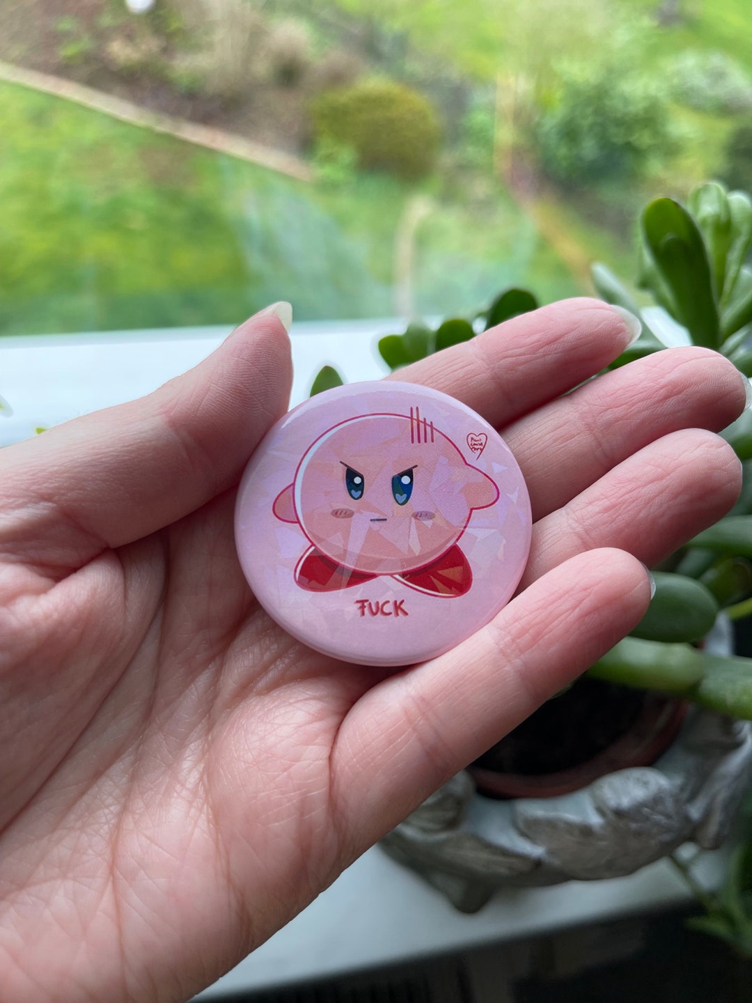 Angry Kirby Button - Etsy