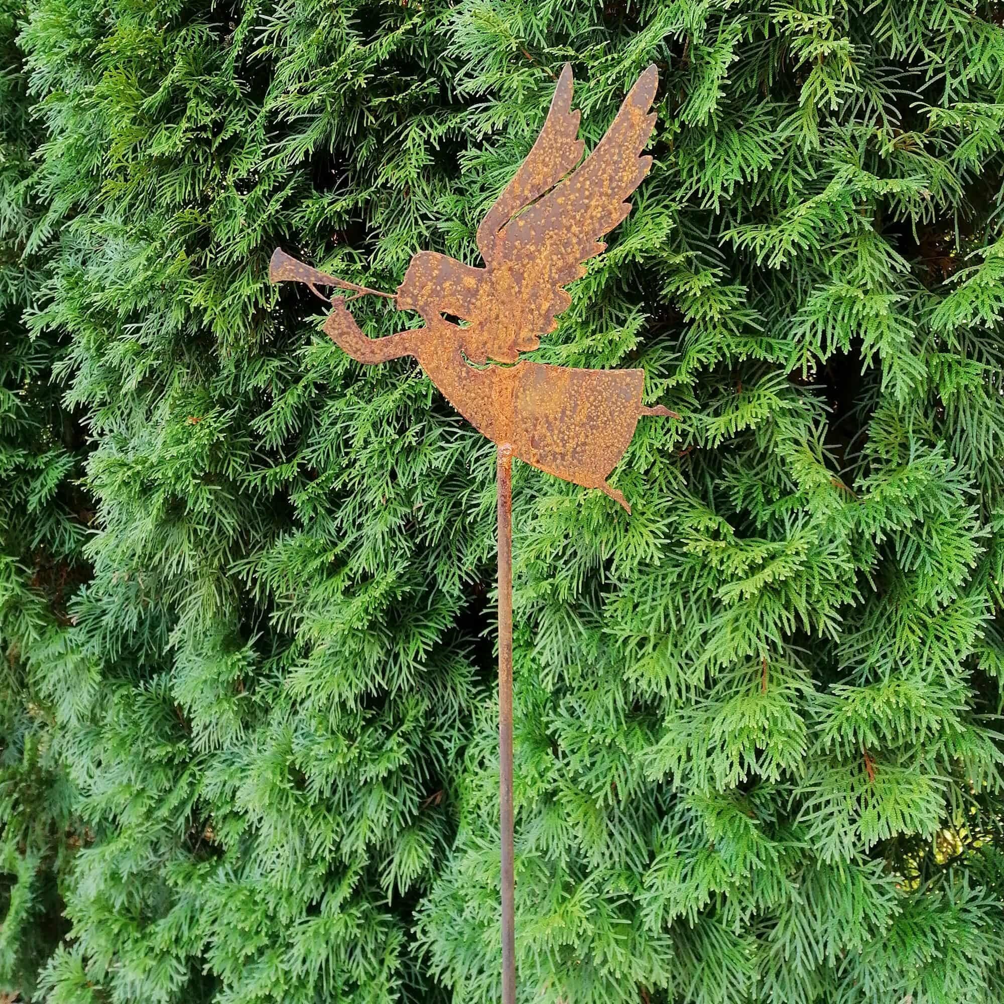 Set of 3 Metal Angel Garden Stakes, Christmas Art, Rusty Angel Garden ...
