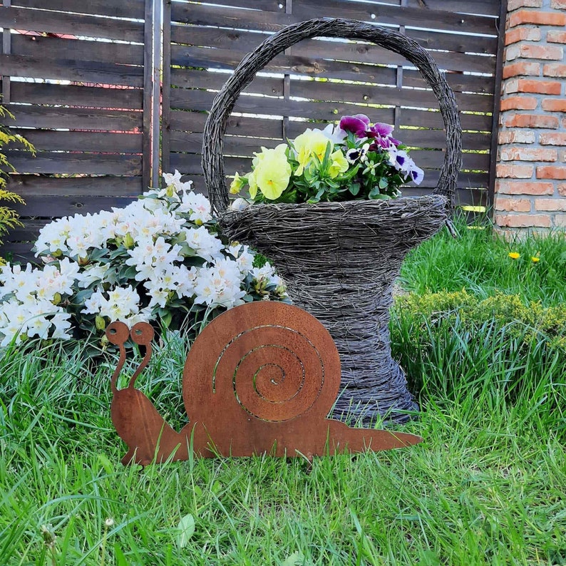 Metal Snail Garden Decor Metal Snail Garden Art Rusty Snail - Etsy