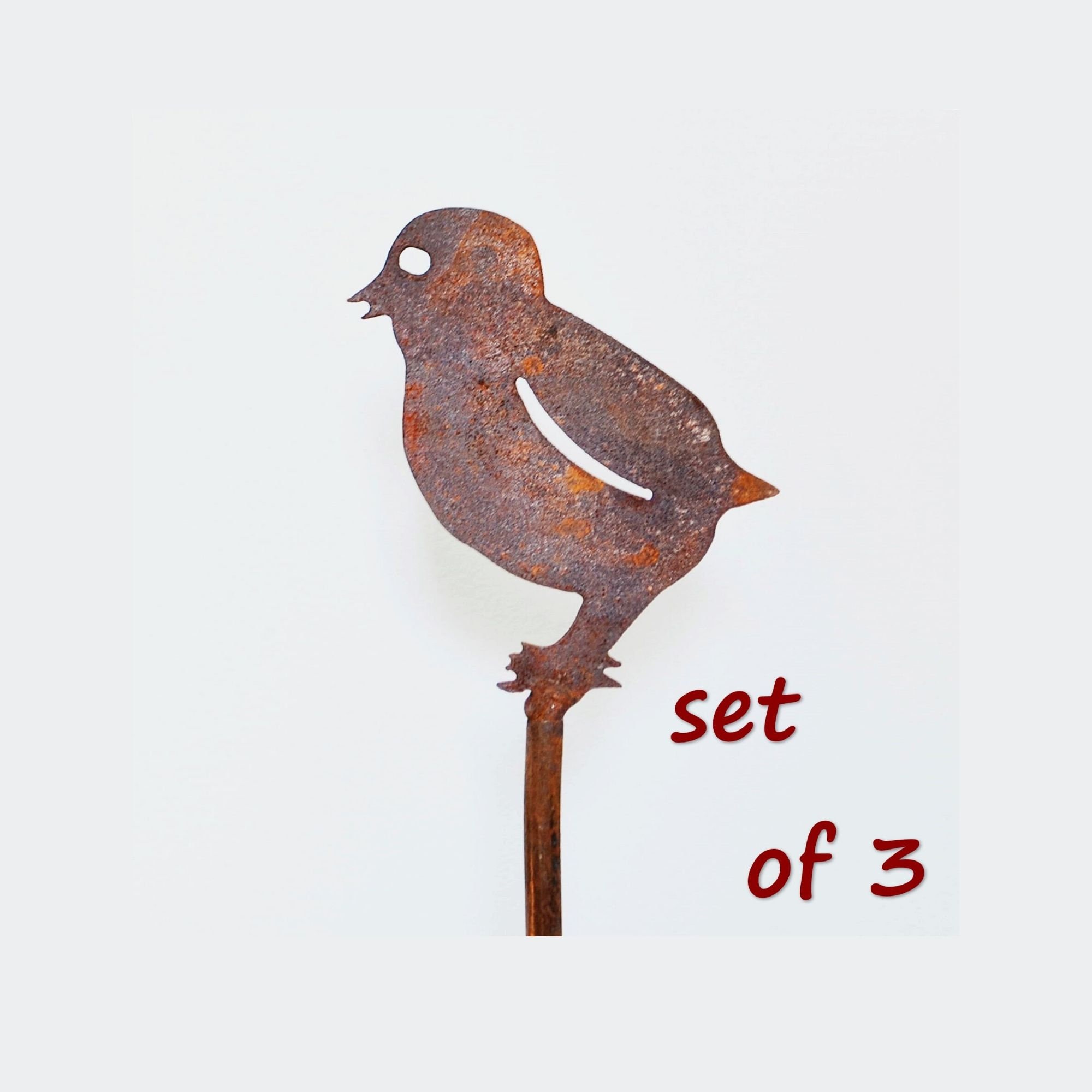 Set of 3 Metal Chickens Garden Decor Metal Chicken Garden - Etsy