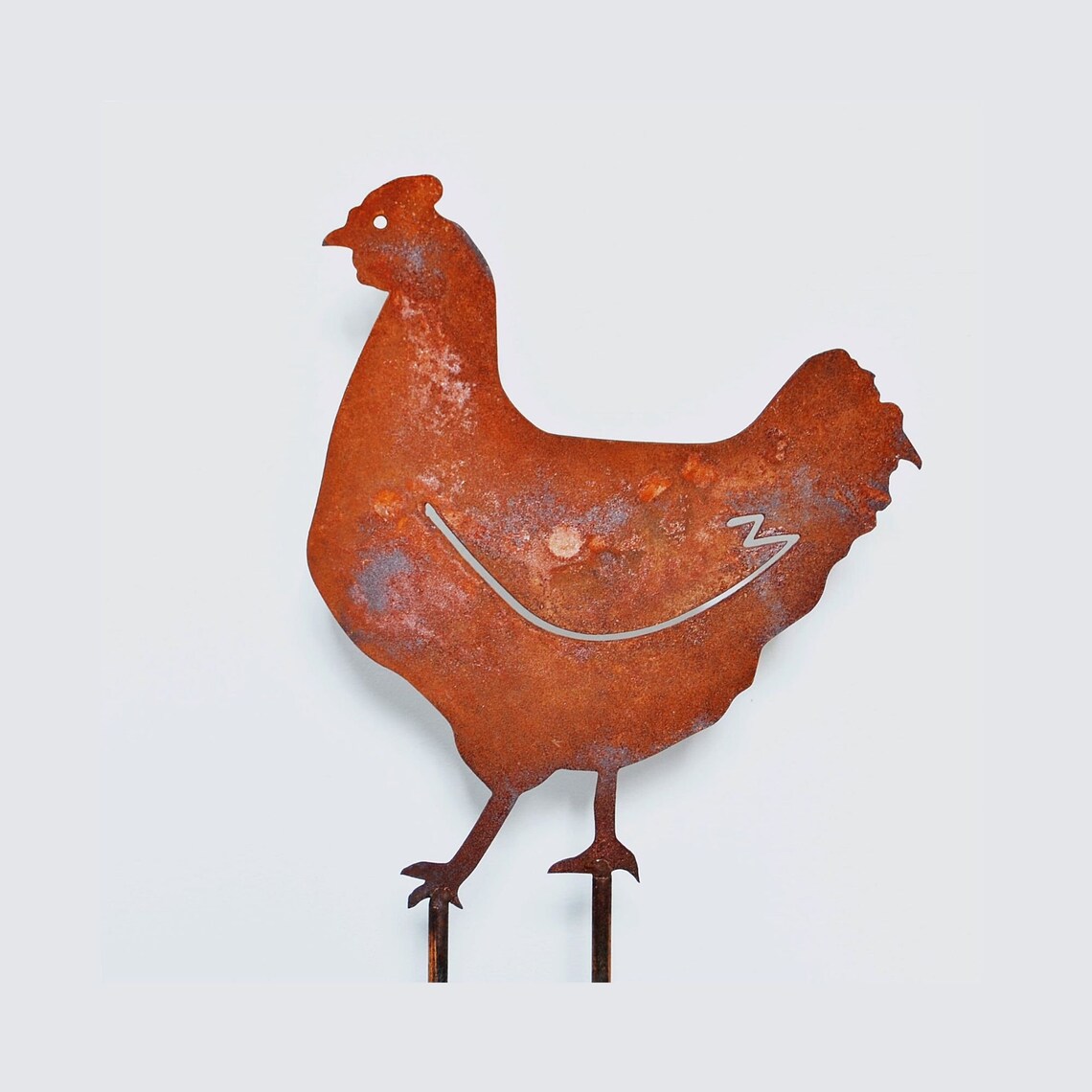 Metal Hen Garden Decor Metal Chicken Garden Art Rusty Hen - Etsy