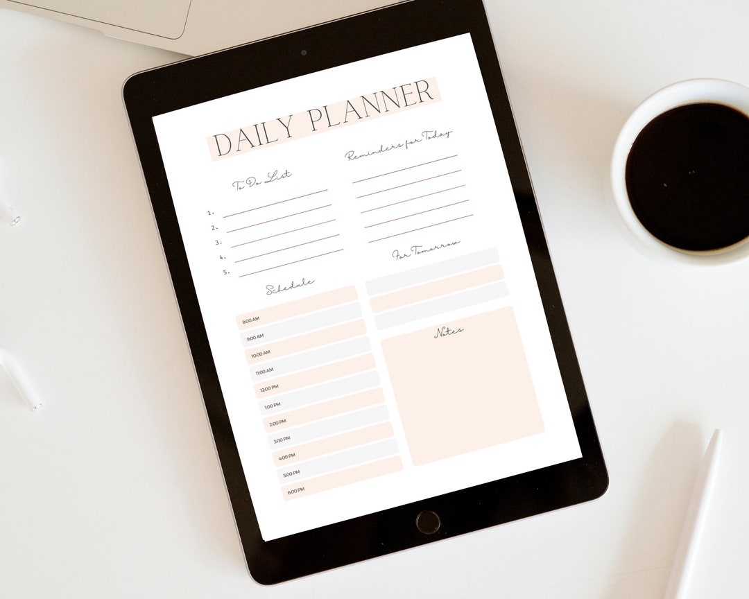 Digital Planner, Daily Planner, Printable Planner, Neutral Daily ...