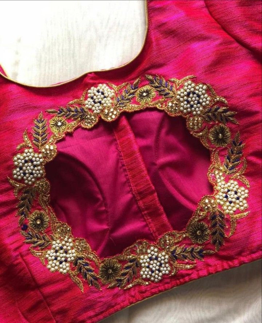 Beautiful Designer Zari/aari Work Stitched Blouse Party Wear Wedding ...