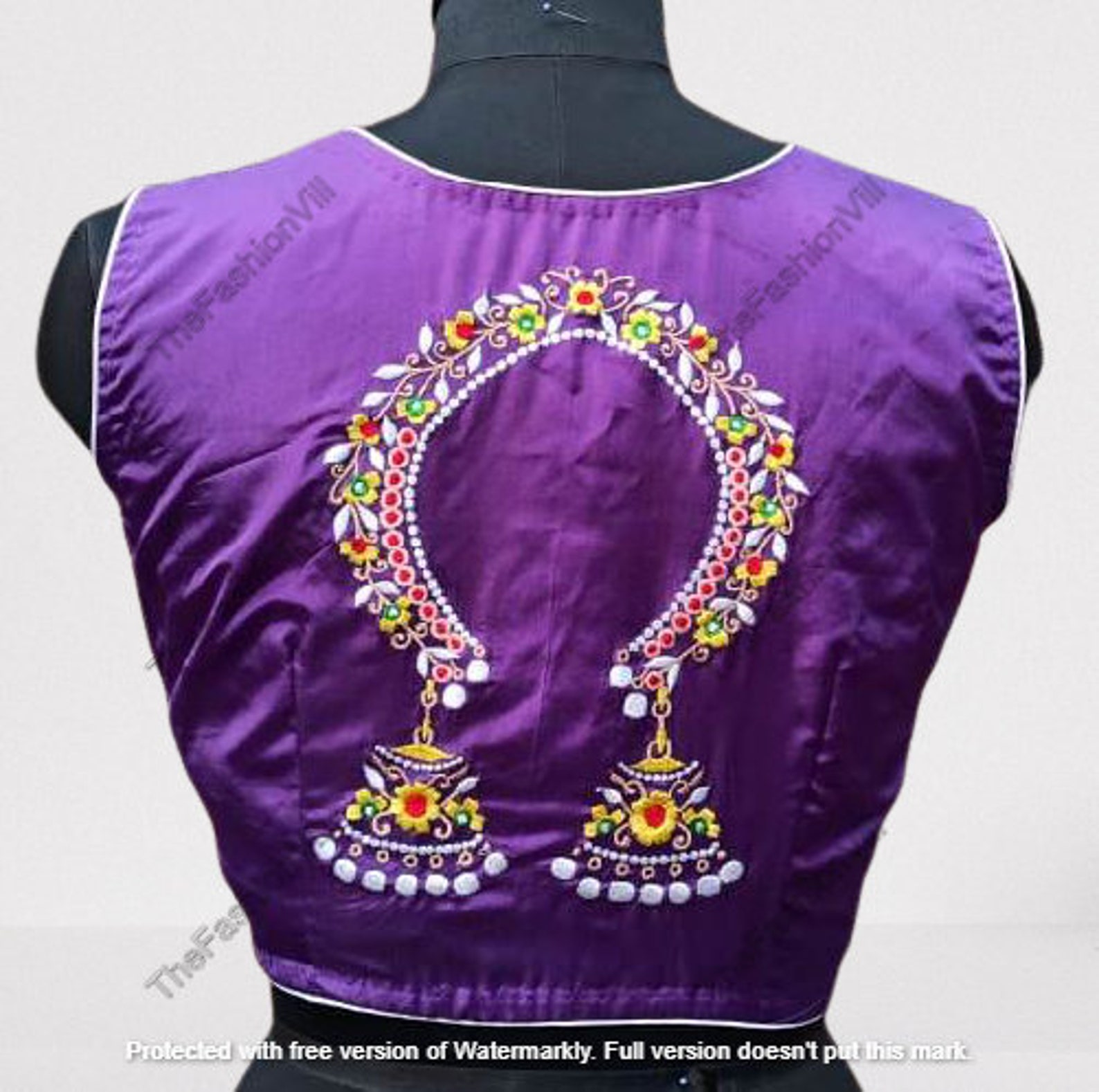 Purple Colour Handcrafted Embroidered Cotton Stitched - Etsy