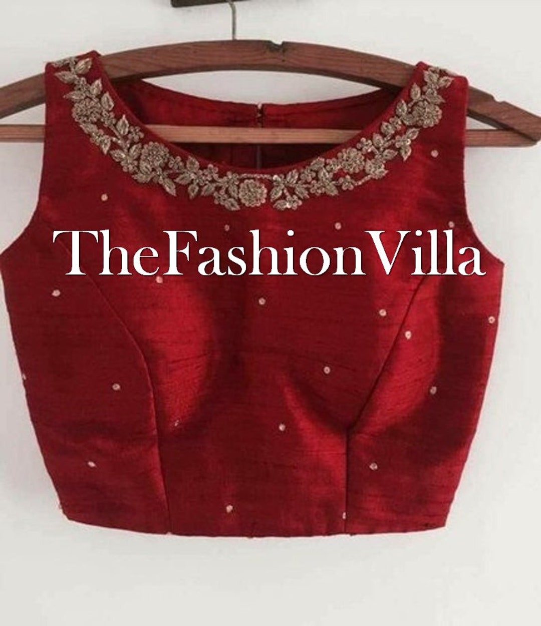 Red Designer Embroidered Stitched Ready-made Blouse Party Wear Wedding ...
