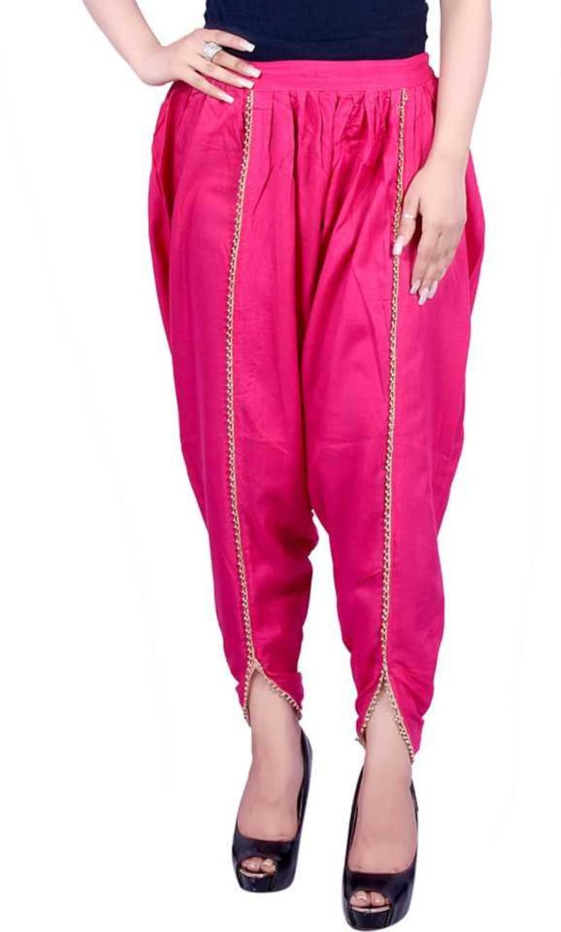 Indian Dhoti Salwar, Dhoti Pant, Draped Skirt Set, Women Plain Harem ...
