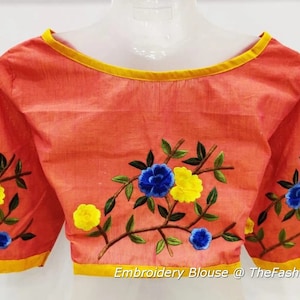 Hand Embroidered Cotton Stitched Readymade Blouse for - Etsy