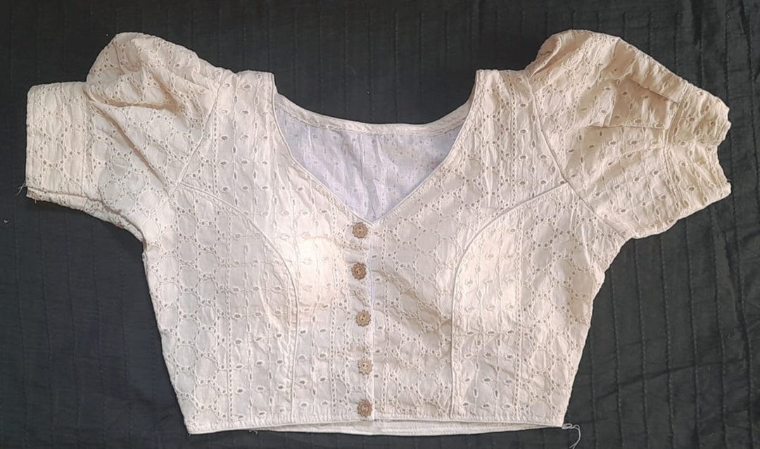 Puff Sleeves Padded Chikon Blouse Readymade Blouse Saree/choli - Etsy