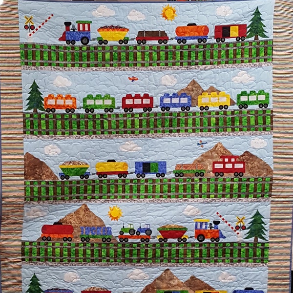 Train Quilt - Etsy