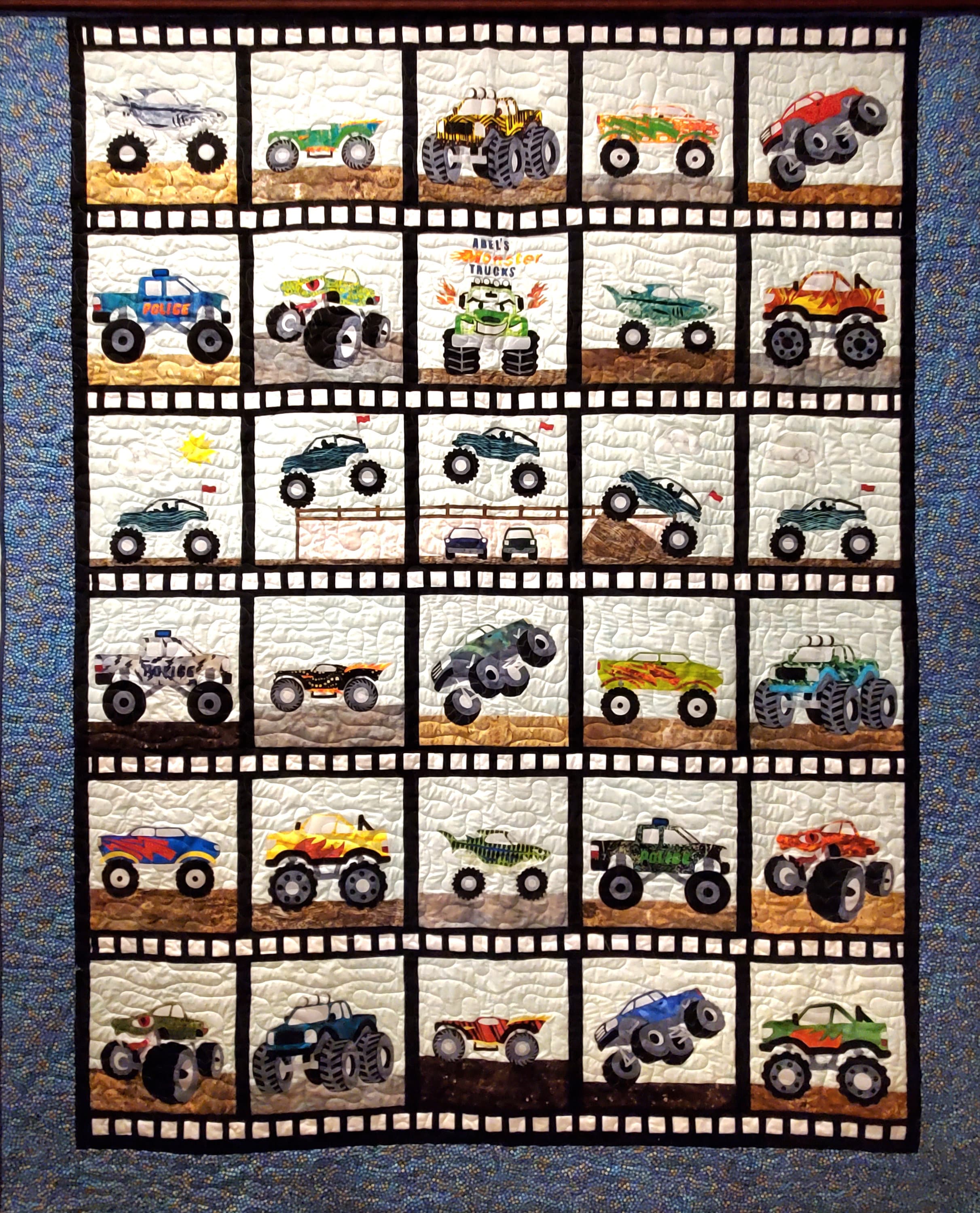 Monster Trucks, Quilt, Pattern - Etsy